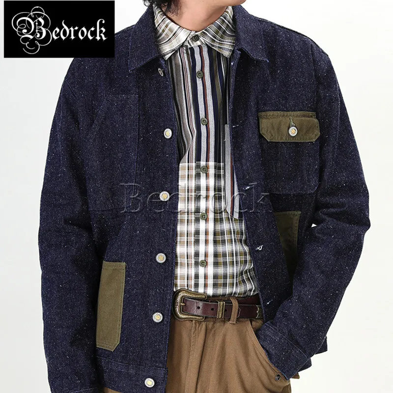 MBBCAR-15oz-Snow-Wash-Denim-Jacket-For-Men-Original-Design-Splice-Heavy ...