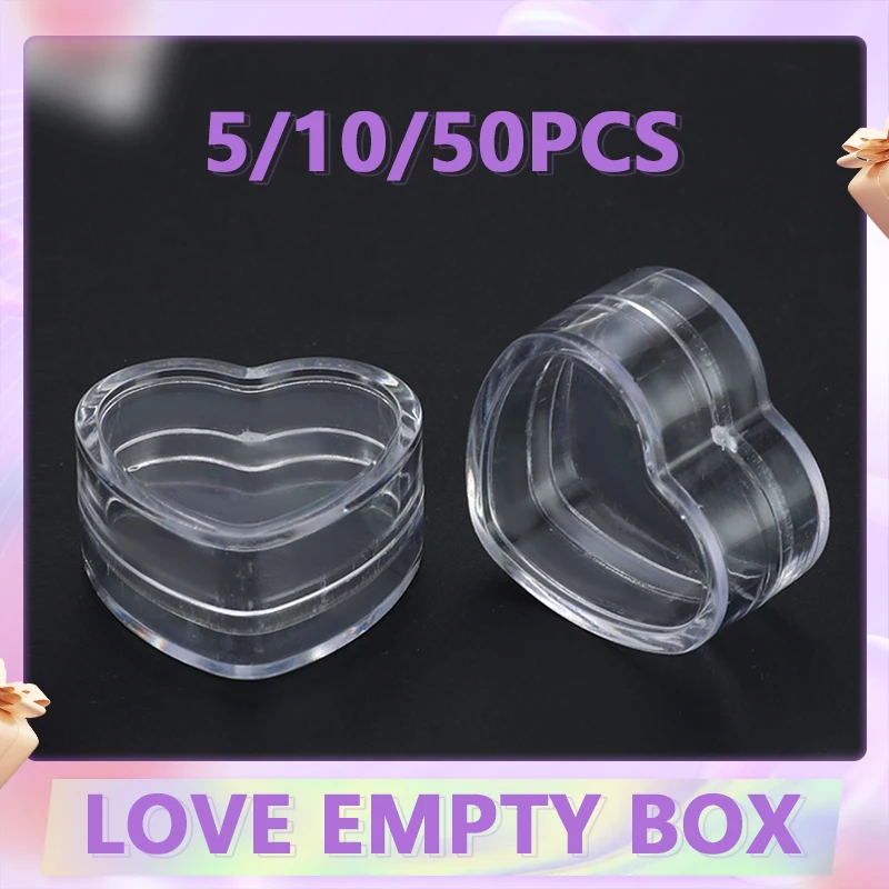 5-10-50PCS-Plastic-Heart-Shape-Empty-Bottle-Cosmetic-Jar-Lip-Balm-Cream ...