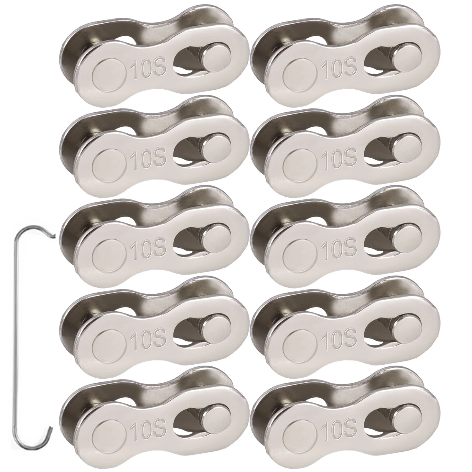 10pairs-Lock-Quick-For-Bicycle-Steel-Silver-Road-Bike-Chain-Link-10 ...