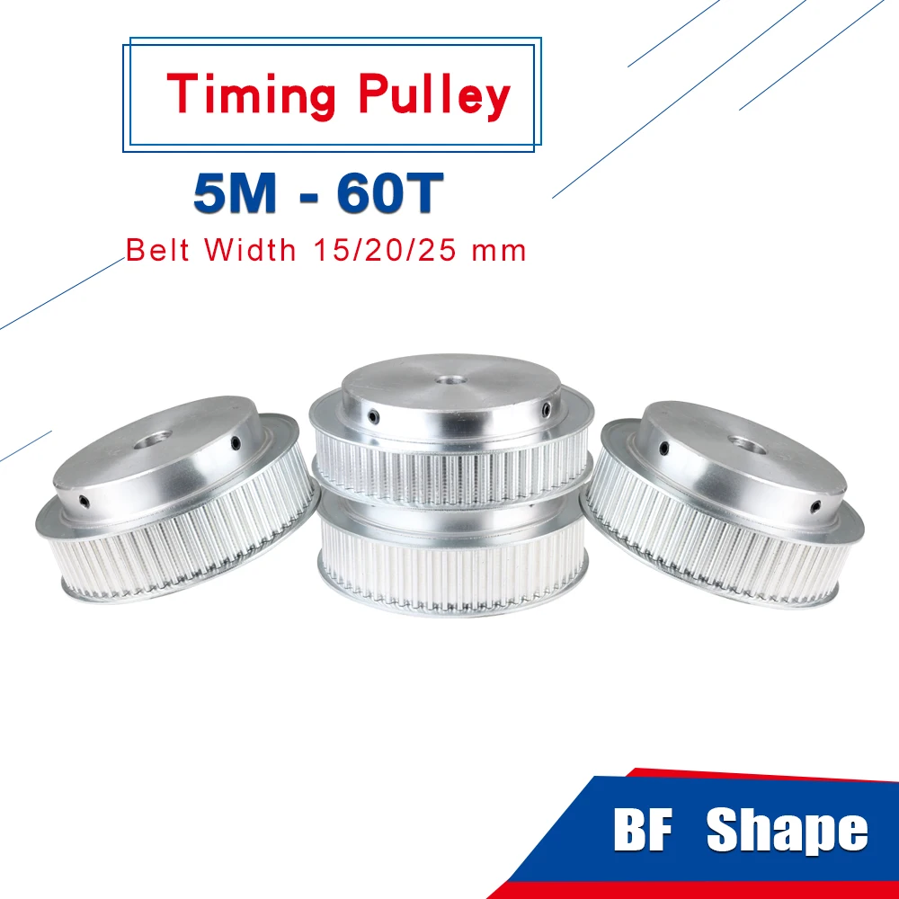 5M-60T Pulley Inner Bore 12/14/15/16/17/19/20 mm Aluminum pulley wheel ...