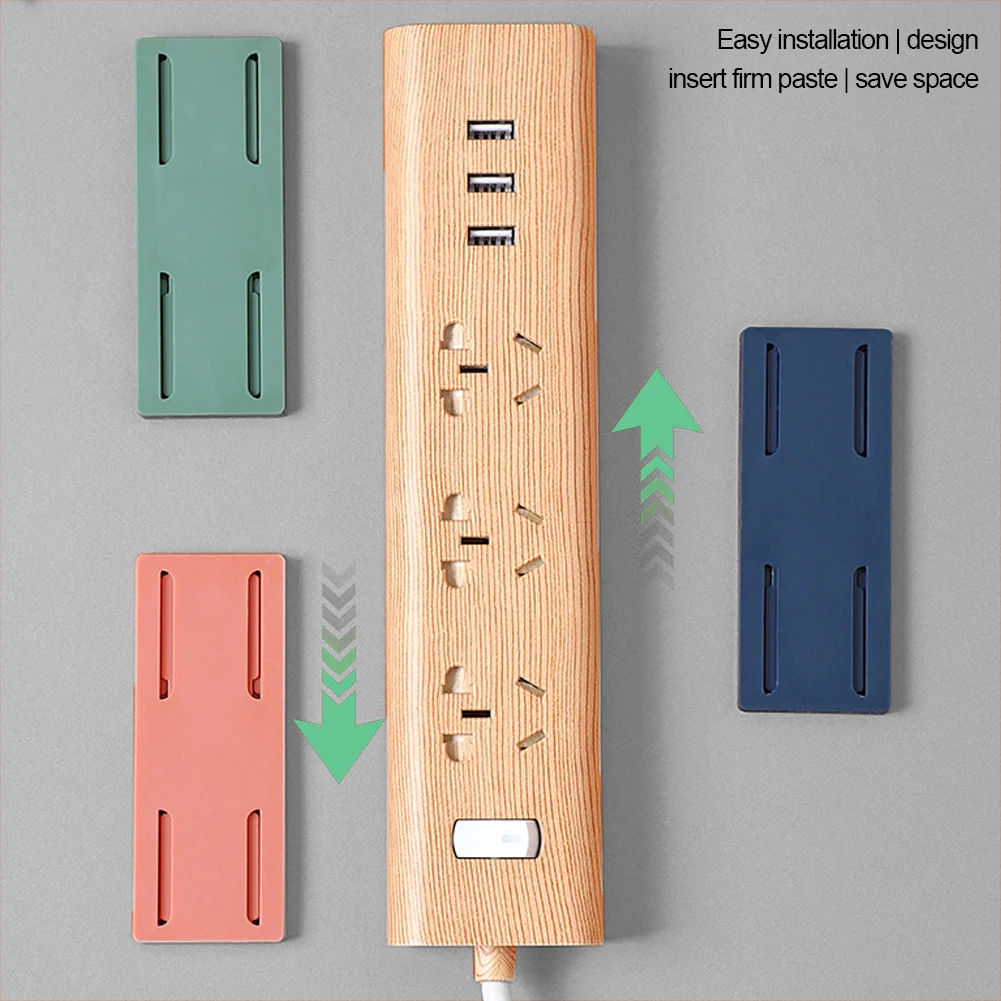 Wall-Mounted-Socket-Holder-Punch-Free-Plug-Fixer-Self-Adhesive-Power ...