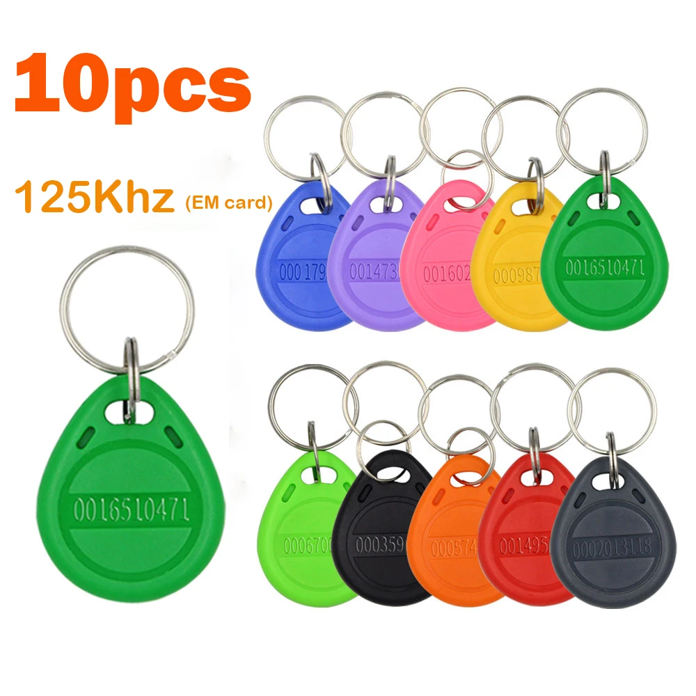 10pcs 125khz Tk4100 Em4100 Rfid Proximity Keychain Door Entry Access ...