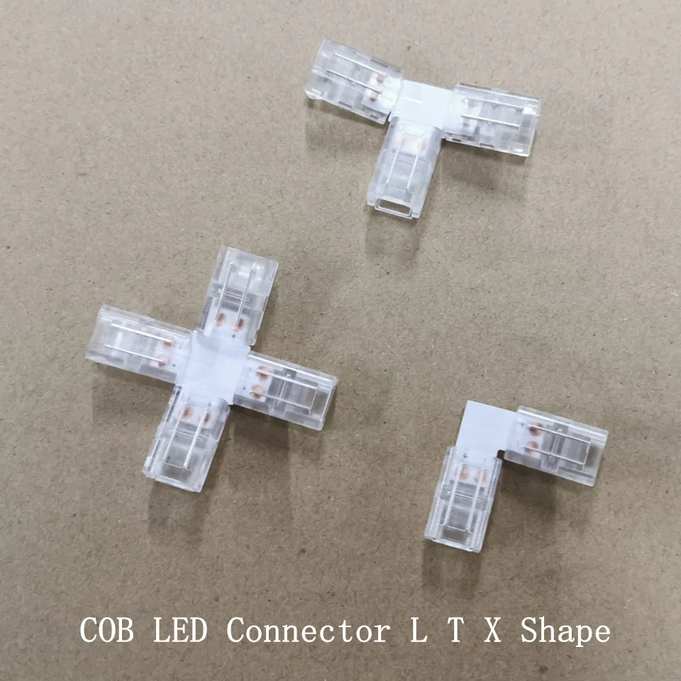 5pcs 2Pin 8mm COB LED Connector L T X Cross Shape for 2835 Led Strip ...
