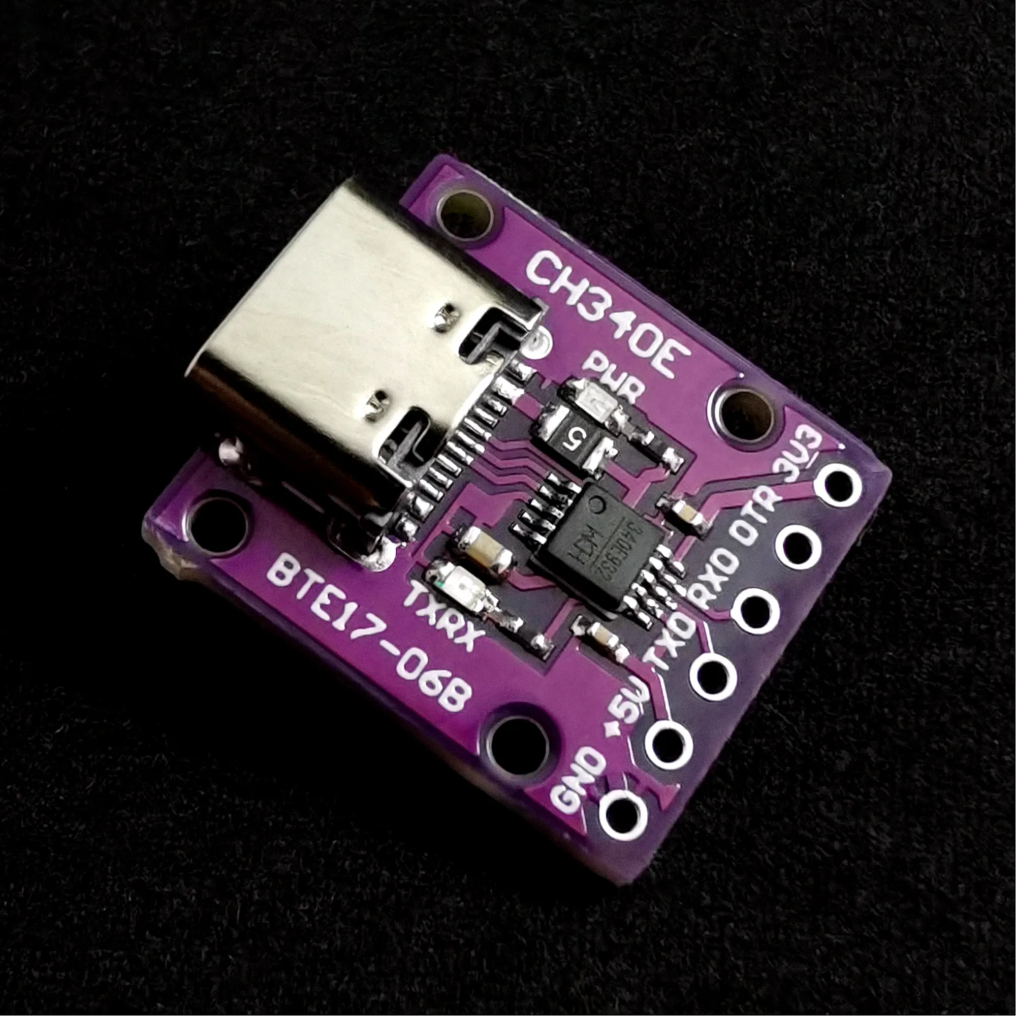 CH340E MSOP10 USB to TTL Serial Converter, 5V/3.3V Alternative CH340G Module TYPE-C Interface ...