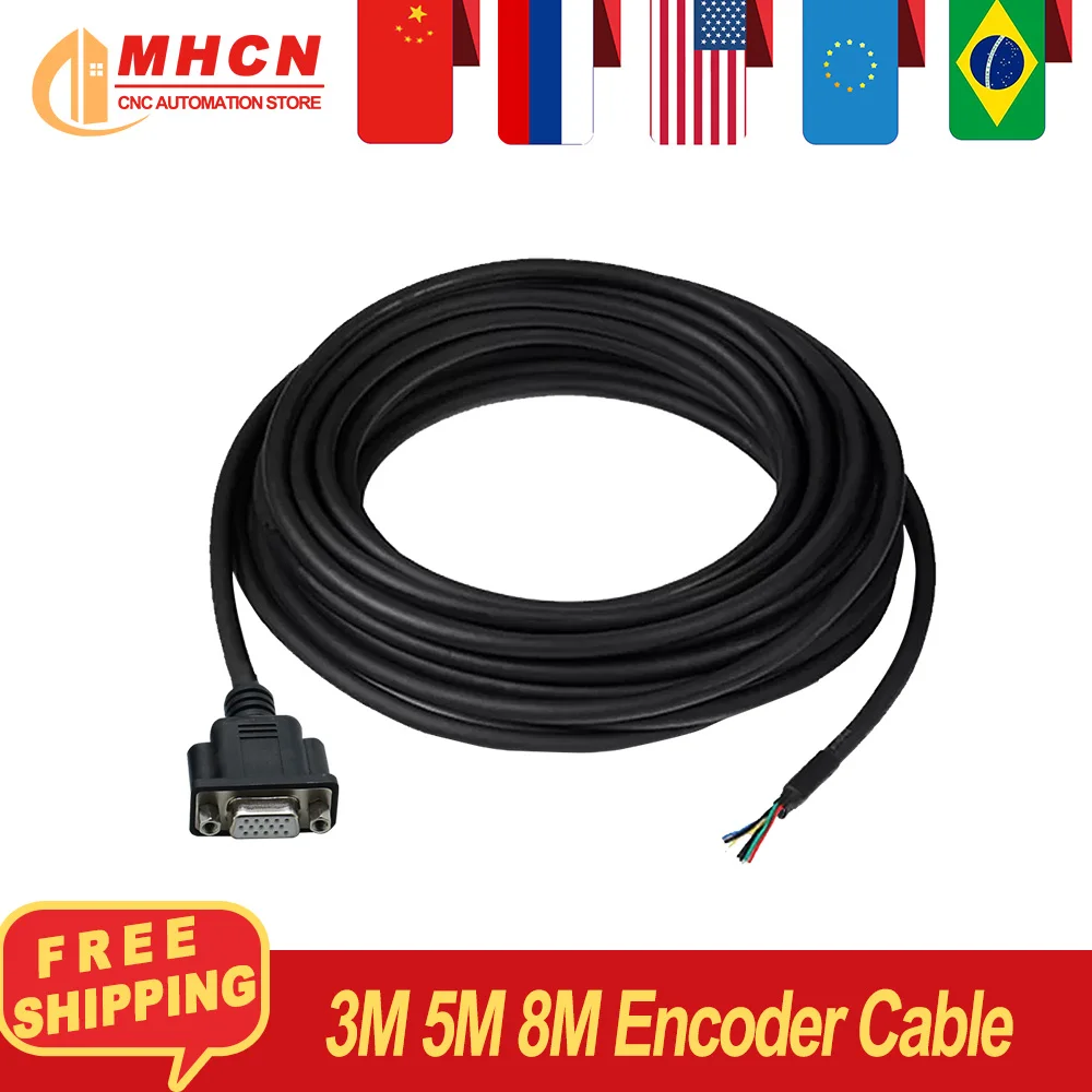 3m-5m-8m-Encoder-Cable-15-pin-for-Nema23-Nema34-Close-Loop-Servo-Motor ...