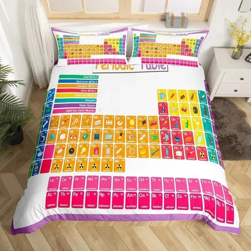 Periodic Table Duvet Cover Set Chemistry Elements Bedding Set Polyester ...