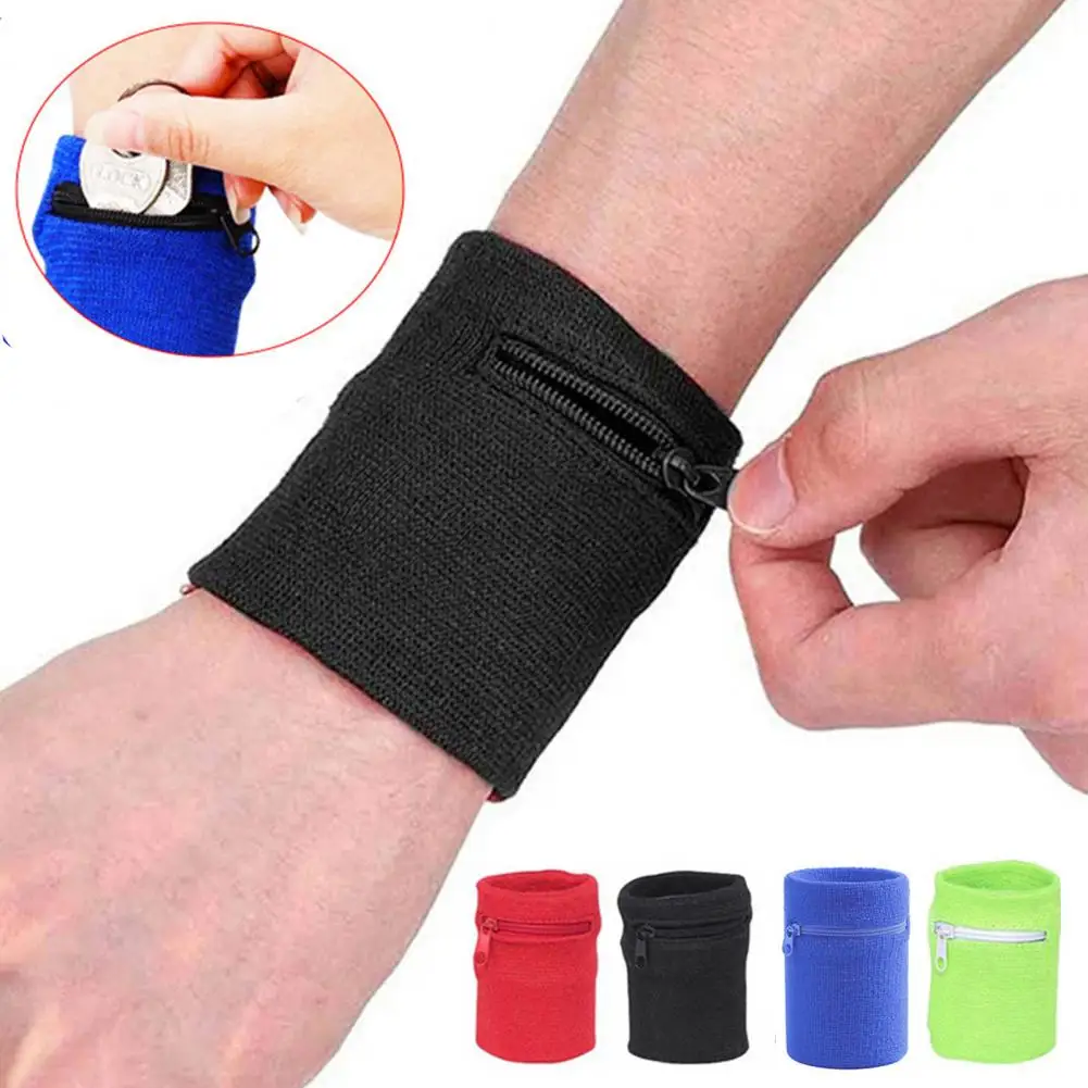3Pcs-Sports-Wristband-with-Zipper-Pocket-Extra-Wide-Elastic-Wrist-Guard ...