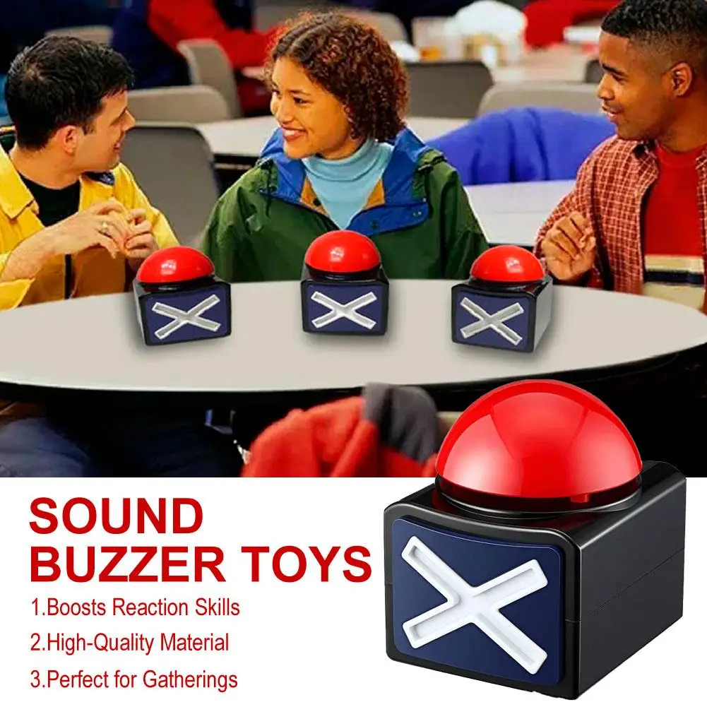 Press Buzzer Button with Sound, Stress Relief Fidget Squeeze Toy, Game ...