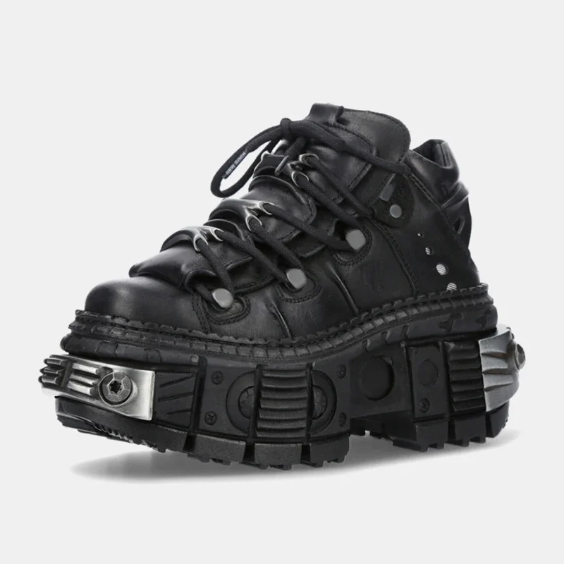 2026 New Fashion Retro Tank-Soled Shoes Metal High-Top Shoes Thick ...