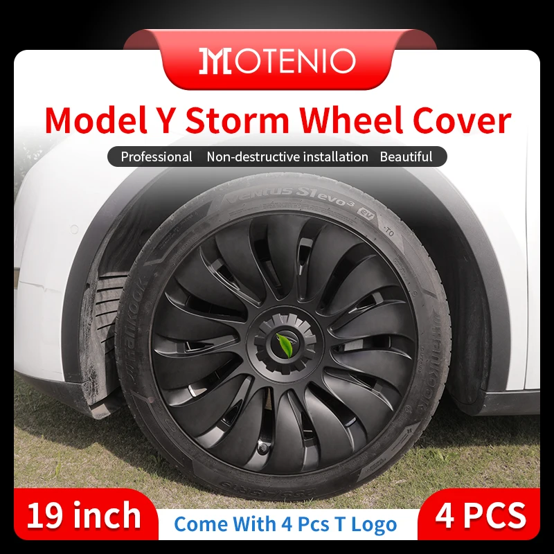 Hubcap Set for Tesla Model Y Storm Wheel Rim Cover 4PCS 19inch Hubcap ...