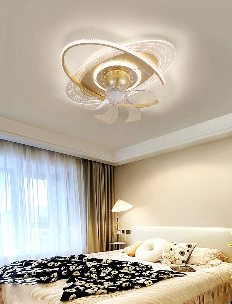 RUMOCOVO Plafonnier LED pliant avec ventilateur intgr design moderne clairage 1intrieur 85-265 V ...