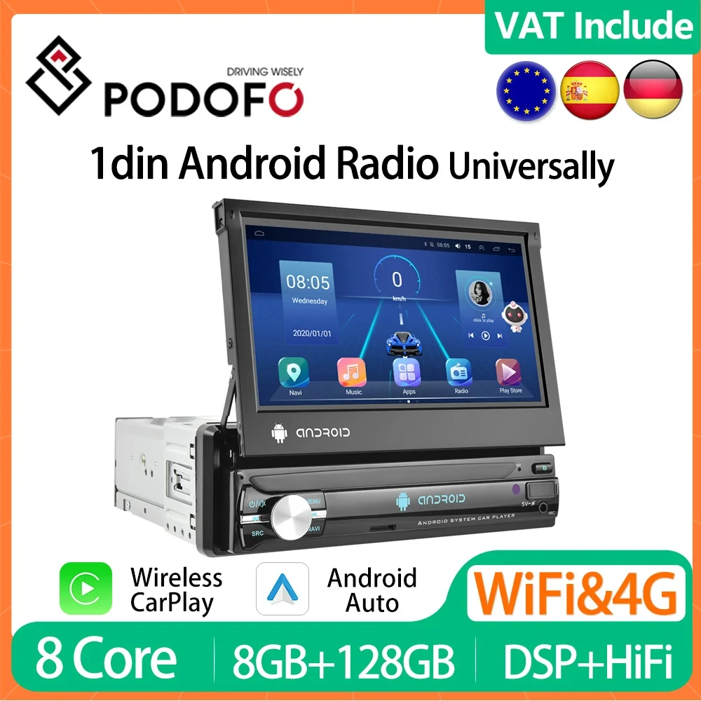 Podofo-1-Din-Car-Android-Auto-Radio-7-Car-Intelligent-System-Multimedia ...