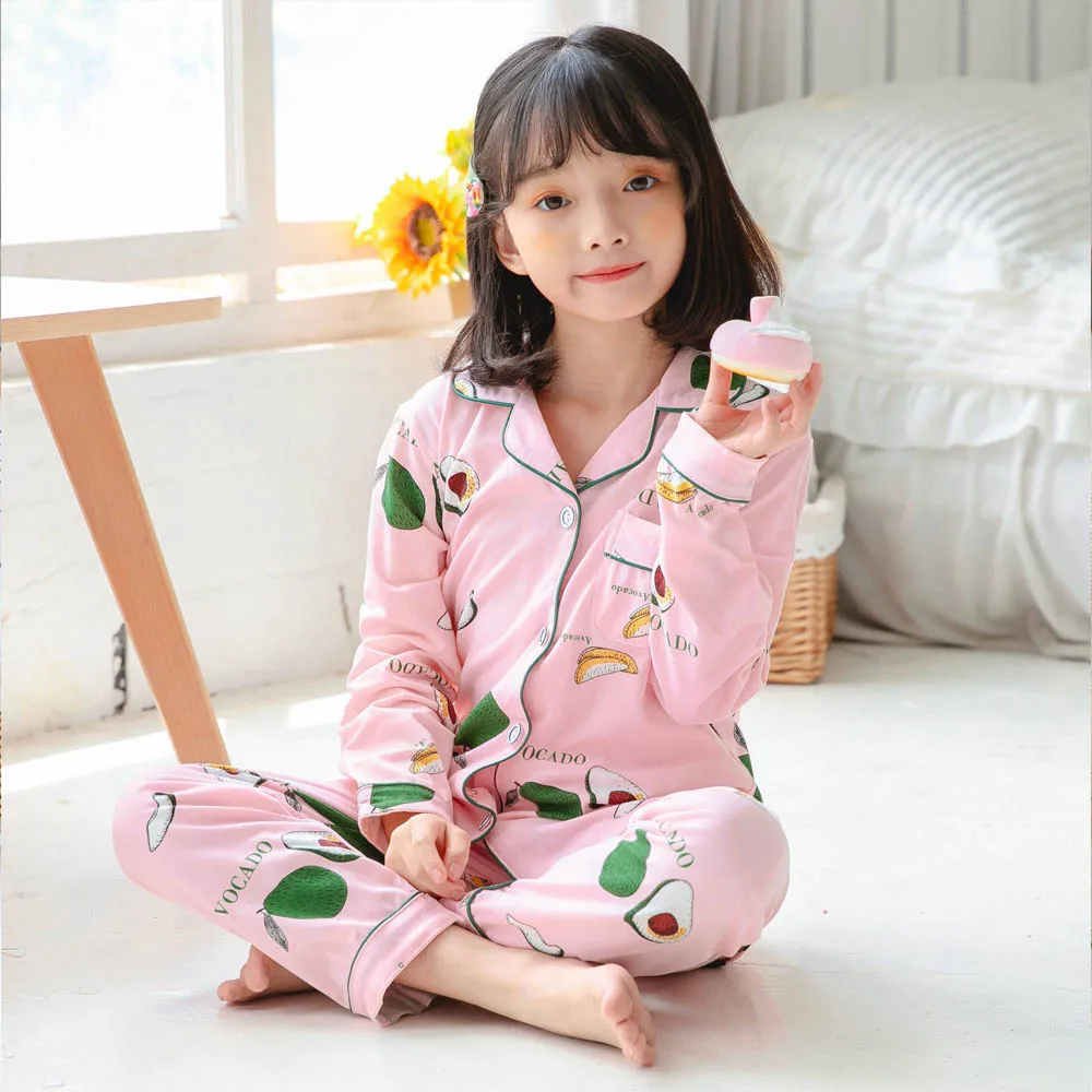 Spring Autumn Avocado Print Pajamas Sets Children's Clothing Sets Kids ...