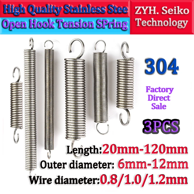 Tension-Spring-304SUS-Open-Hook-Stainless-Steel-Hook-spring-Extension ...