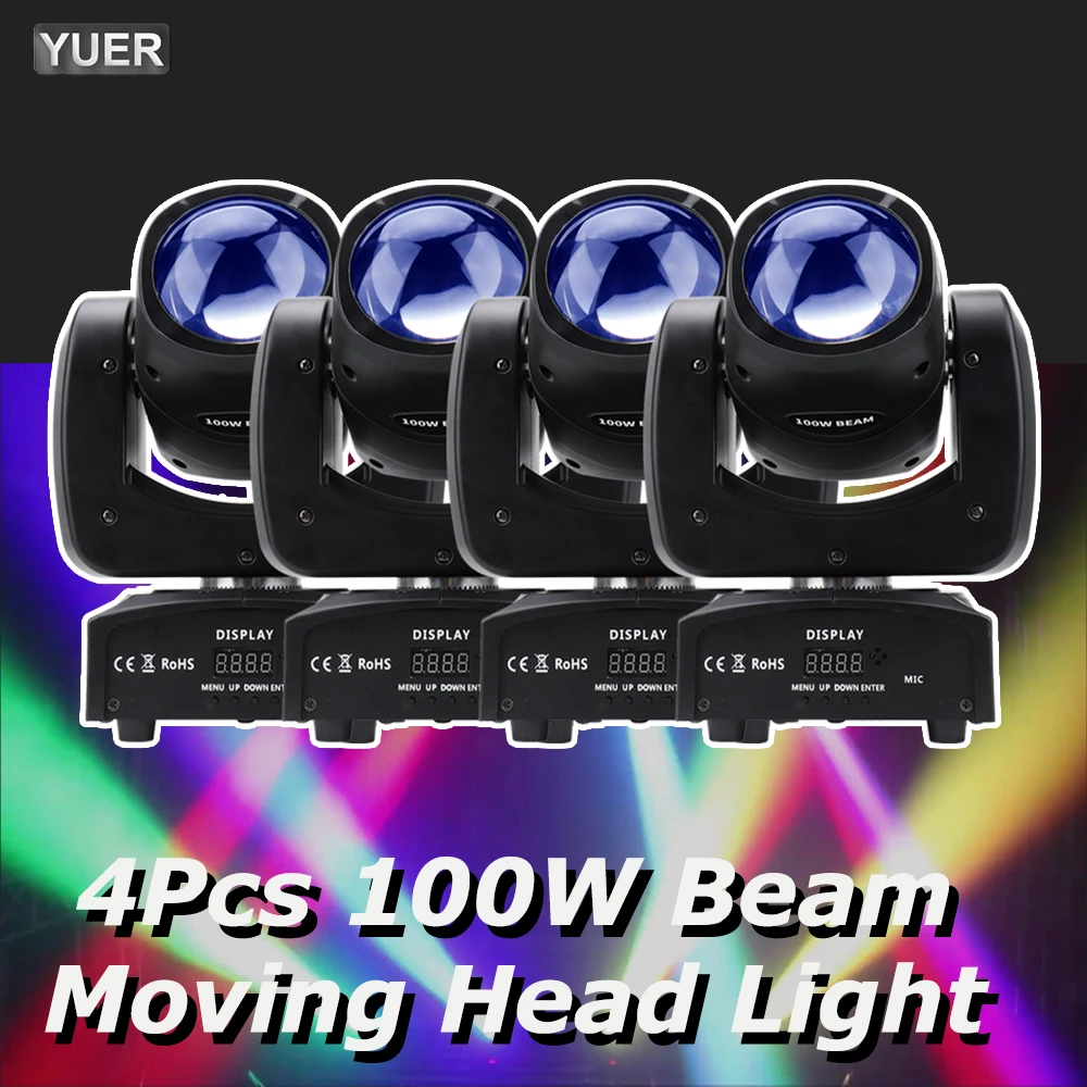 4Pcs-lot-100W-Beam-Super-Bright-Moving-Head-Light-RGBW-4-in1-LED-Stage ...