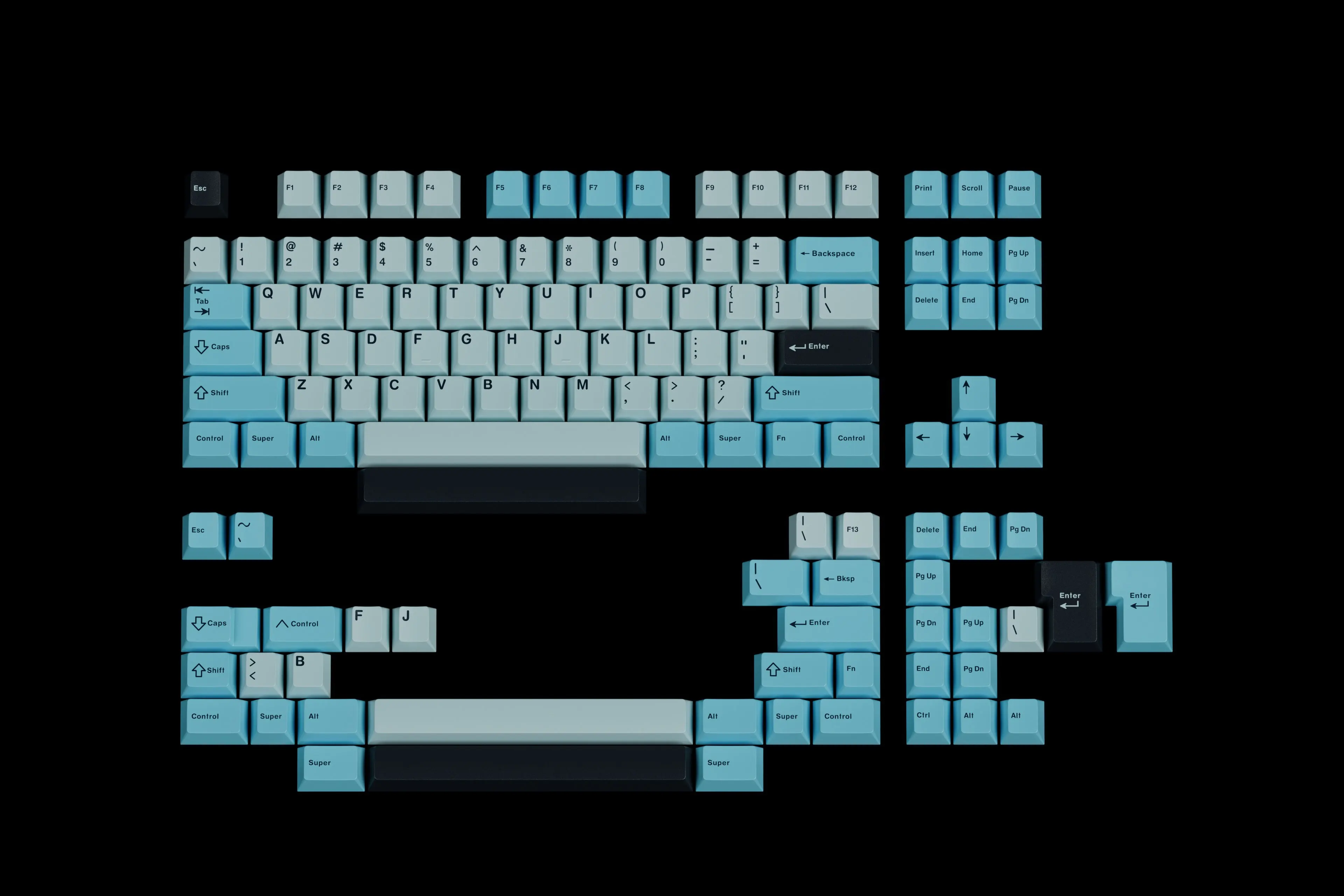 Createkeebs-ePBT-keycaps-Glacier80-Matching-Keycap-Set-Base-Novelties ...