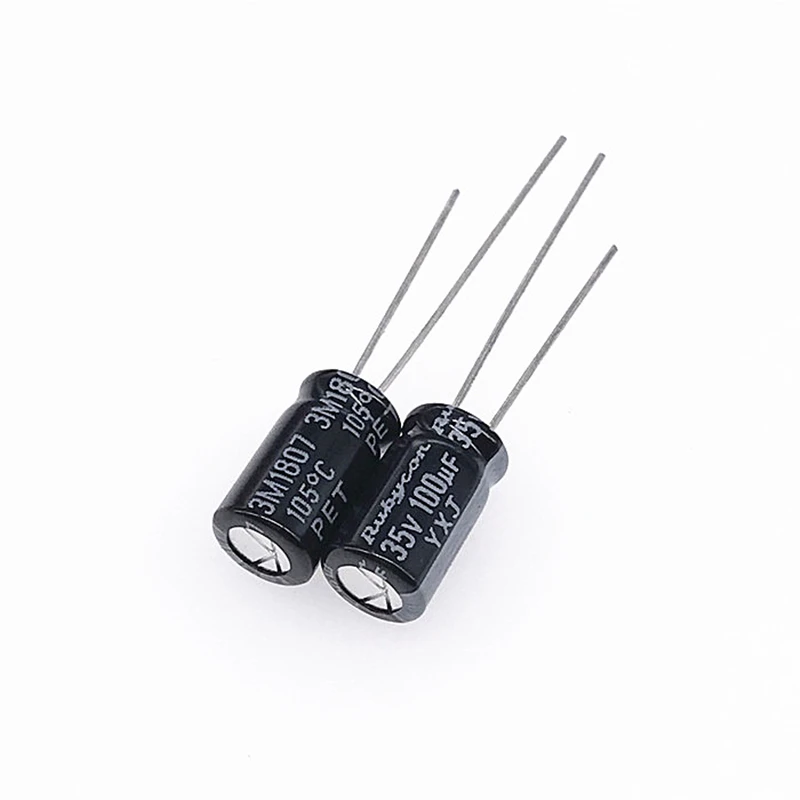10PCS-Rubycon-imported-aluminum-electrolytic-capacitor-35v100uf-6-3-11 ...
