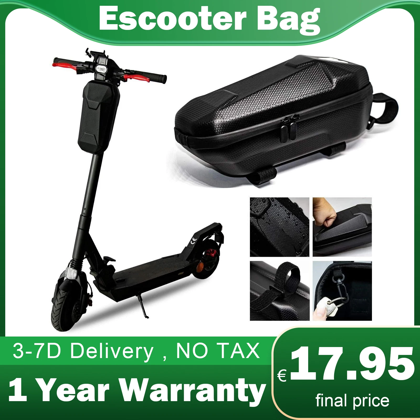 Electric Scooter Bag Cycling Bicycle Bag EVA Hard Shell Waterproof ...