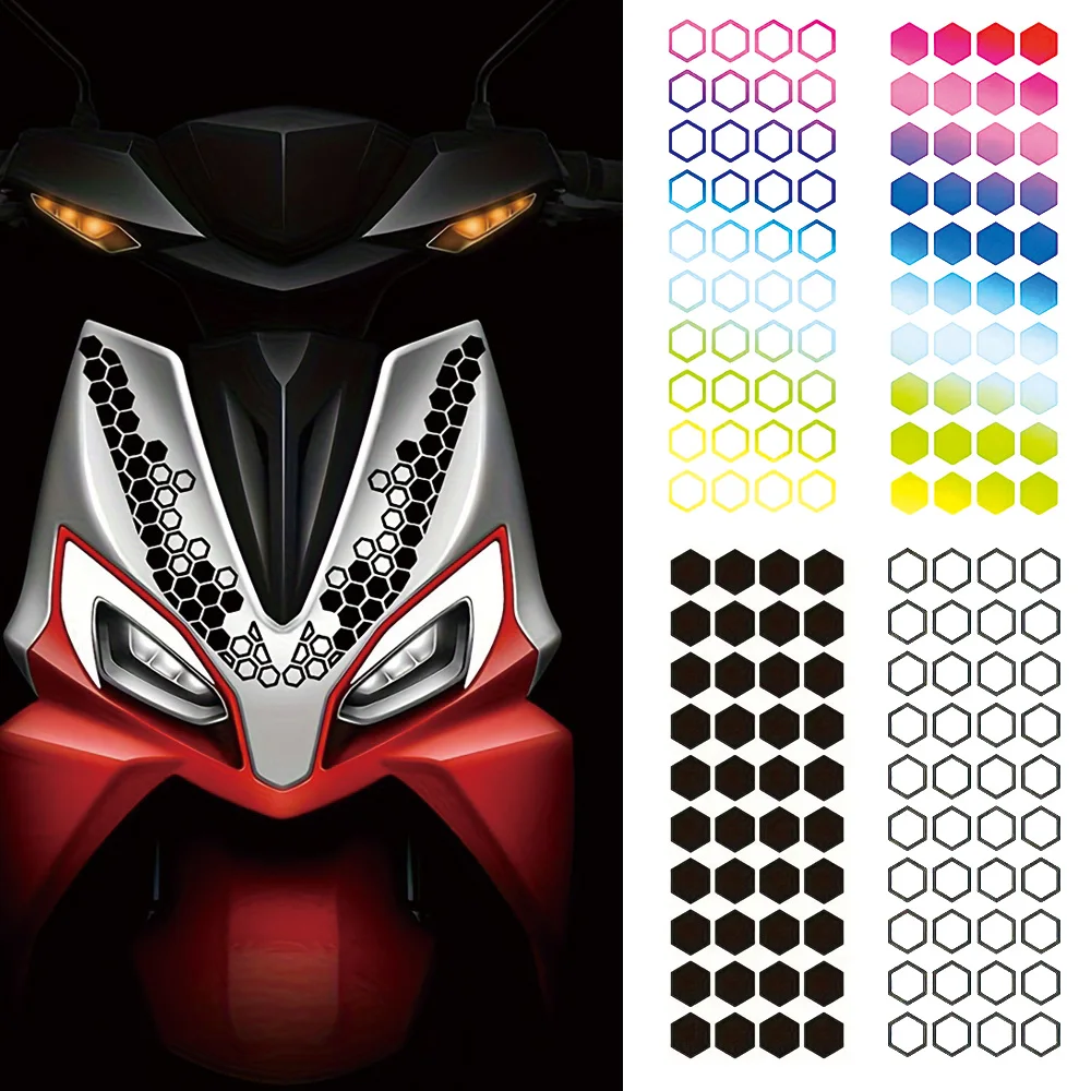 80pcs-Hollow-and-Solid-Honeycomb-Motorcycle-Stickers-Sport-Waterproof ...