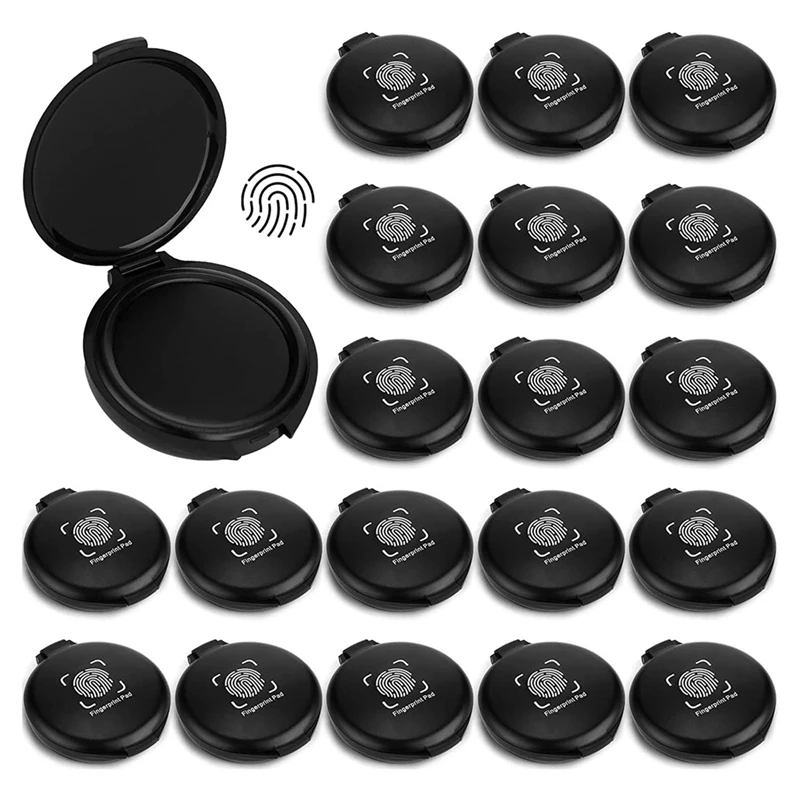 20-Pcs-Fingerprint-Fingerprint-Ink-Pad-Mini-Black-Stamp-Ink-Pad-Notary ...