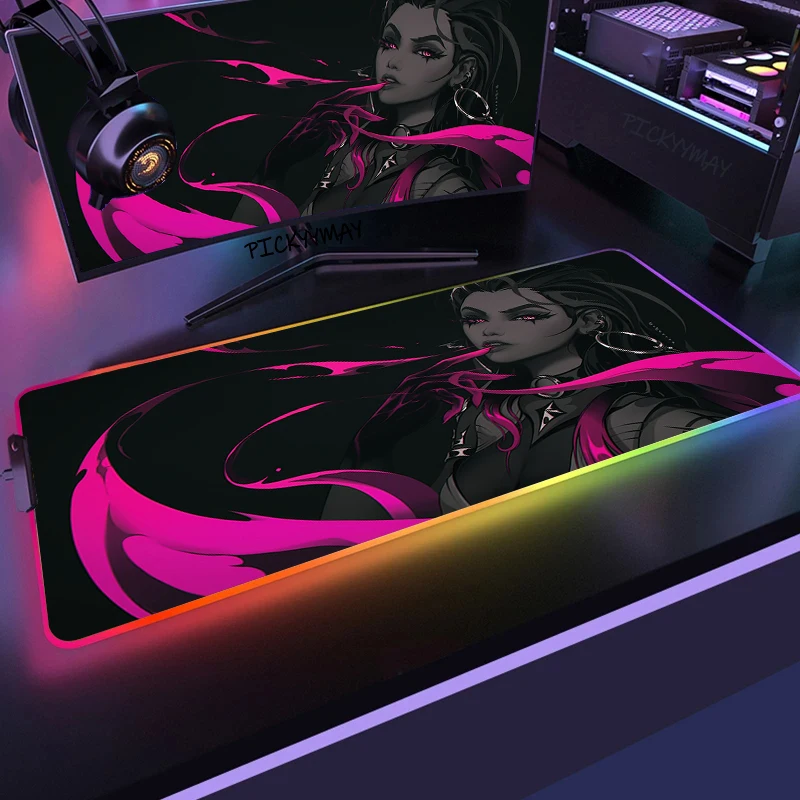 Mouse Pad Gamer Valorant Led Rgb Extra Grande 80x30cm Com Efeitos ...