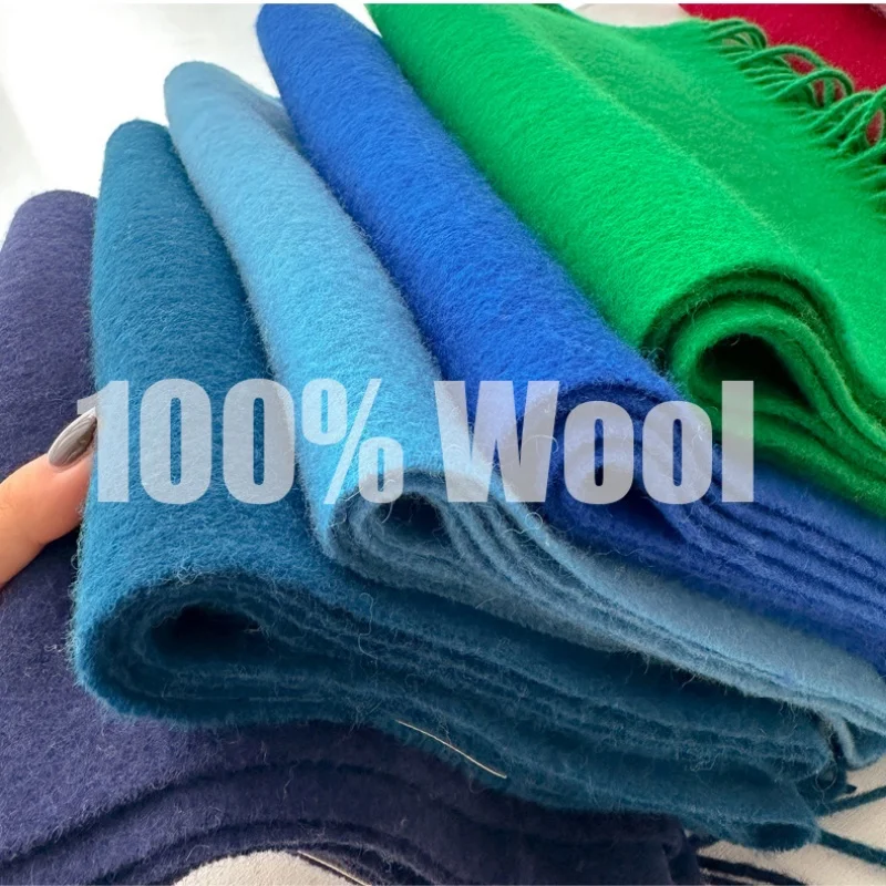 100-Wool-Winter-Scarf-For-Women-Long-Warm-Cashmere-Scarves-Hijab-Solid ...