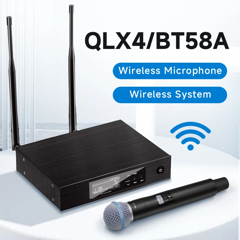 QLX4-BT58-1-Channel-wireless-microphone-system-UHF-TOP-Quality-metal ...
