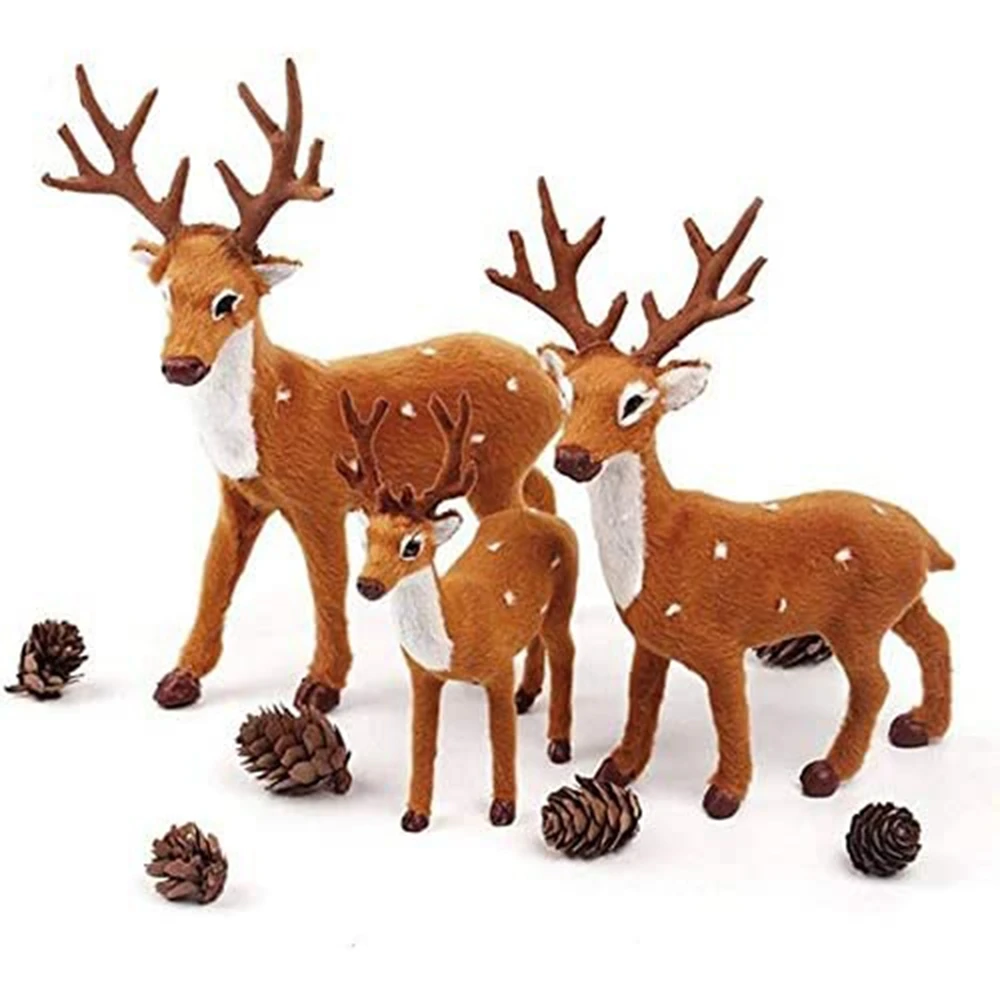 Reindeer-Figures-Christmas-Reindeer-Statue-Miniature-Realistic-Deer ...