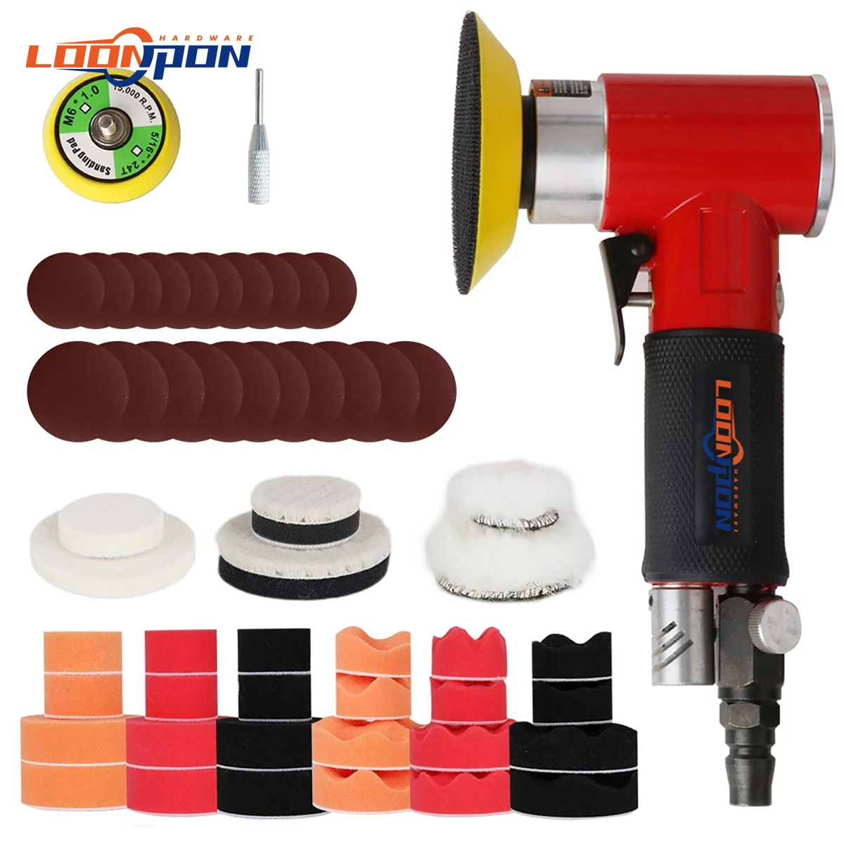 2" 3" Automotive Pneumatic Polisher High Speed Buffer Dual Action Mini ...
