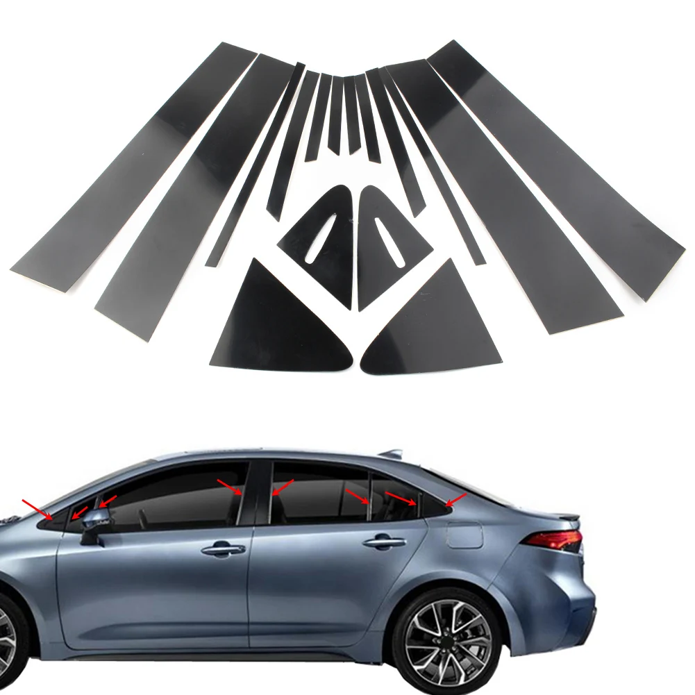 16Pcs-Gloss-Black-Car-Stickers-For-TOYOTA-Corolla-Sedan-2020-2022-Door ...