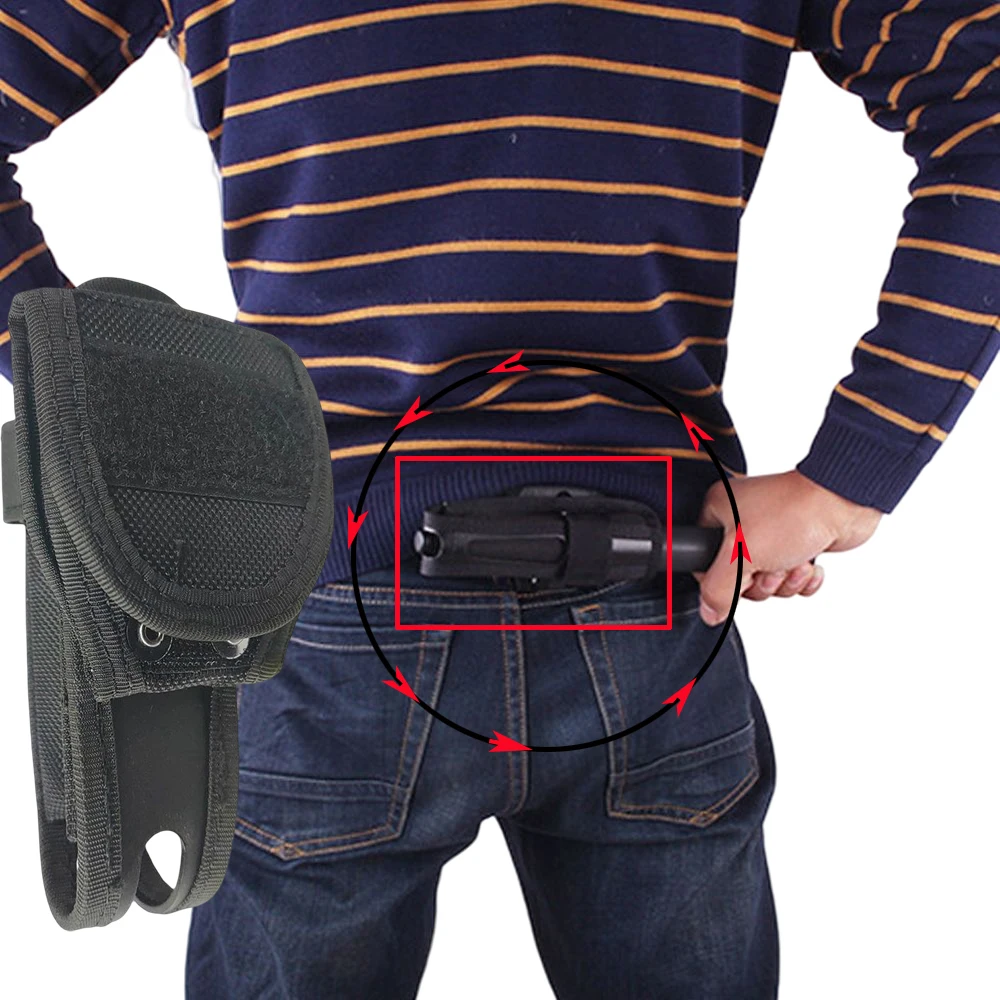 Tactical 360 Degree Rotation Baton Holster Expandable Stick Holder Belt ...