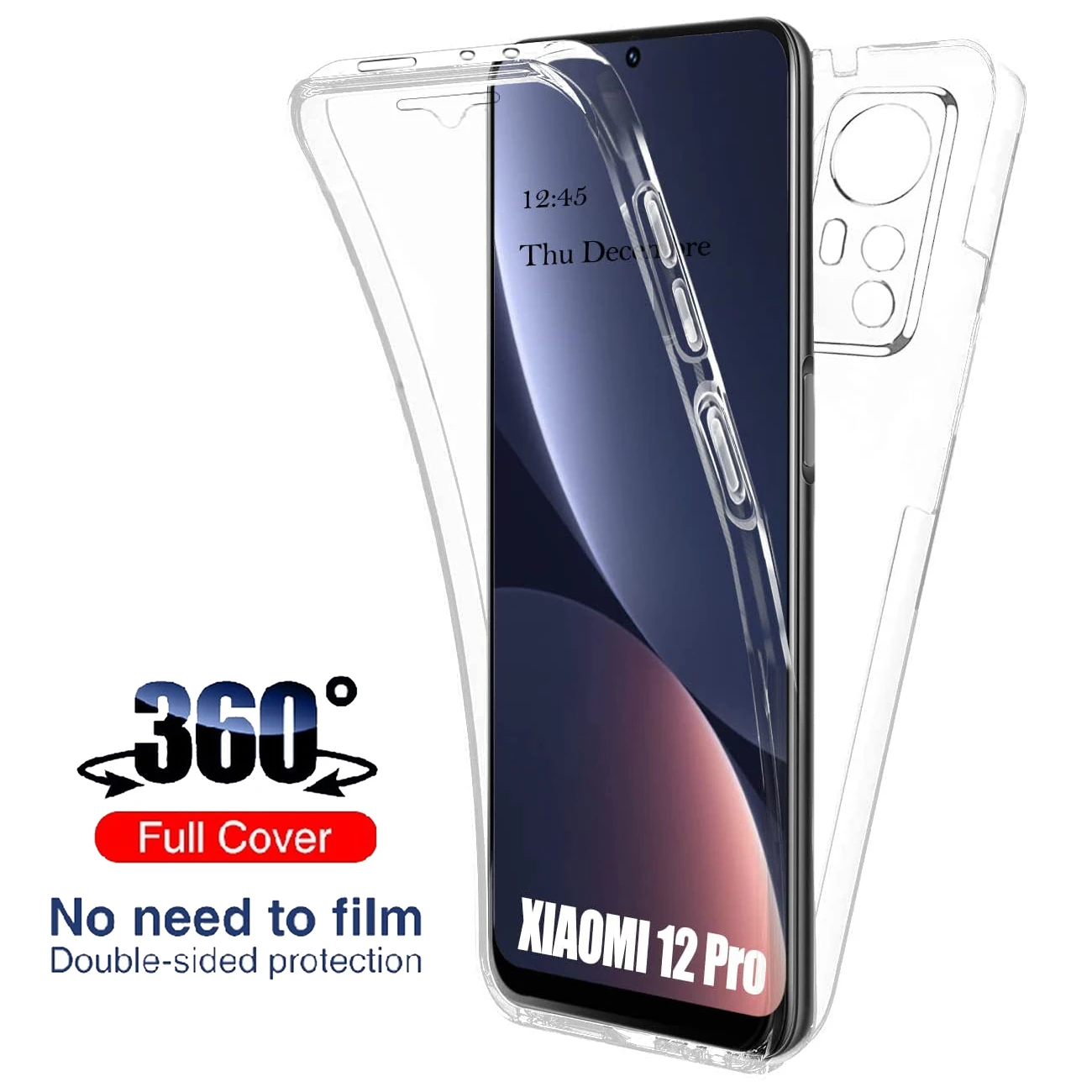 360 Full Body Screen Protector PC+Silicone Case for Xiaomi 12 11T Pro ...