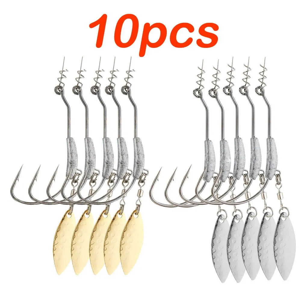 Jig-Head-Fish-Hook-10Pcs-2G-3G-4G-Fishing-Hooks-With-Spring-Lock-Pin ...