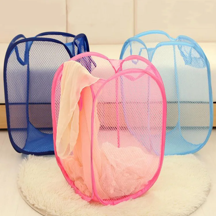 Mesh Pop Up Dirty Laundry Basket Hamper With Durable Handles ...