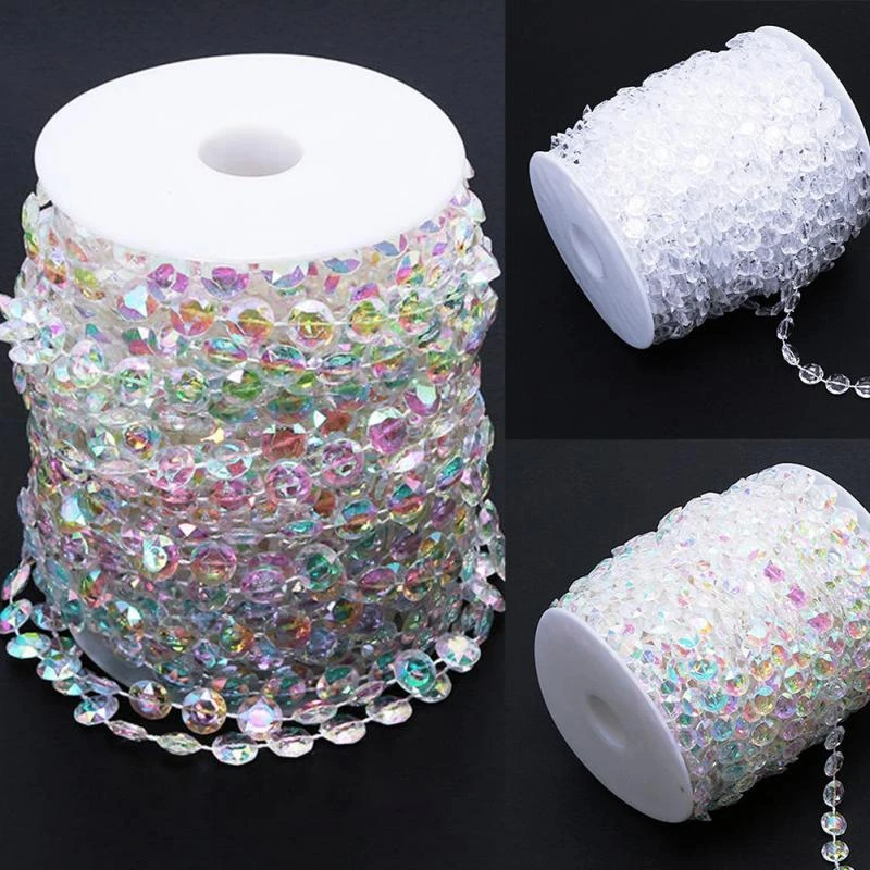 Iridescent Acrylic Crystal Chain | Acrylic Crystal Curtain Garland - 5 ...