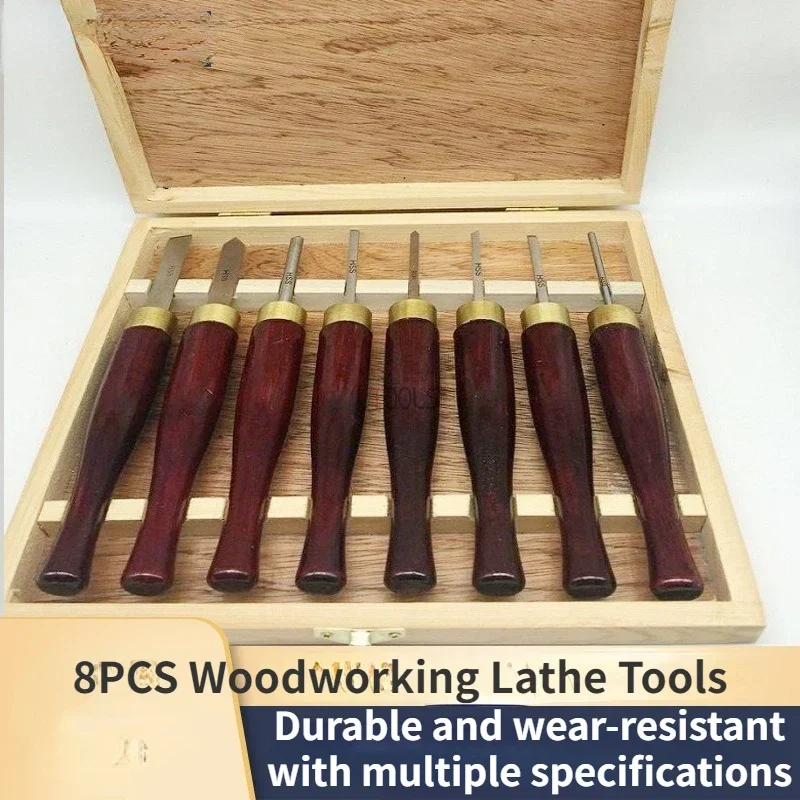 8PCS-Woodworking-Lathe-Tools-Durable-and-High-quality-Carving-Chisels ...