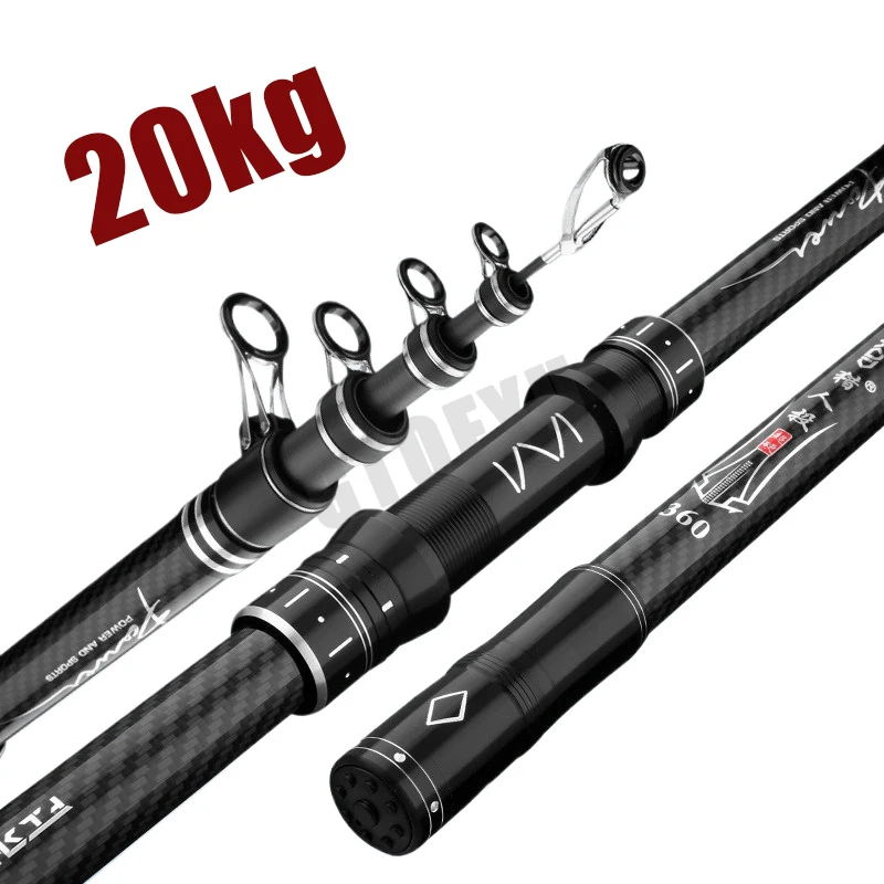 3.0M-4.5M Telescopic Fishing Rod Carbon Portable Spinning Fishing Pole ...