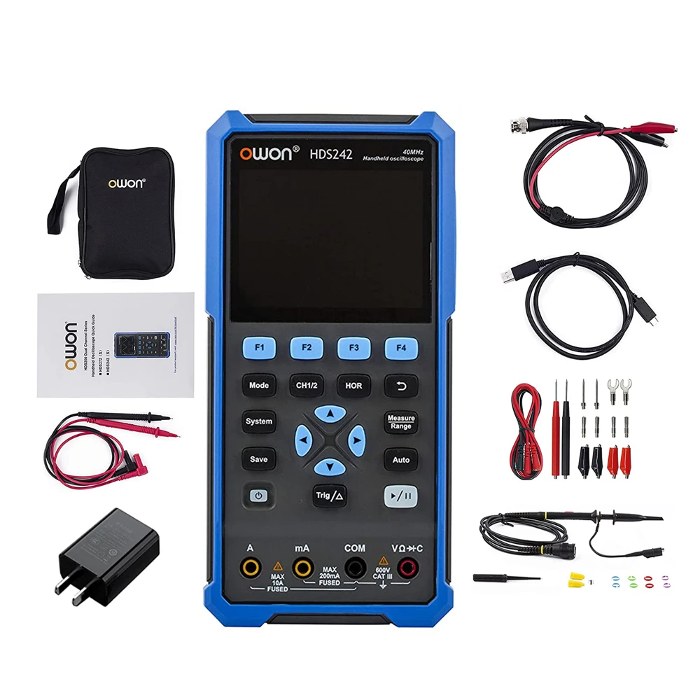 OWON HDS242 HDS272 2CH Handheld Digital Oscilloscope Portable Multimeter True RMS 40MHz/70MHz ...