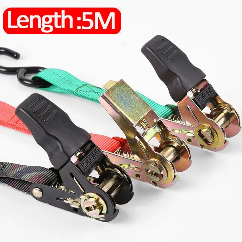 New 5m Car Motorcycle Cargo Strap Tension Rope Tie Down Strap Strong ...