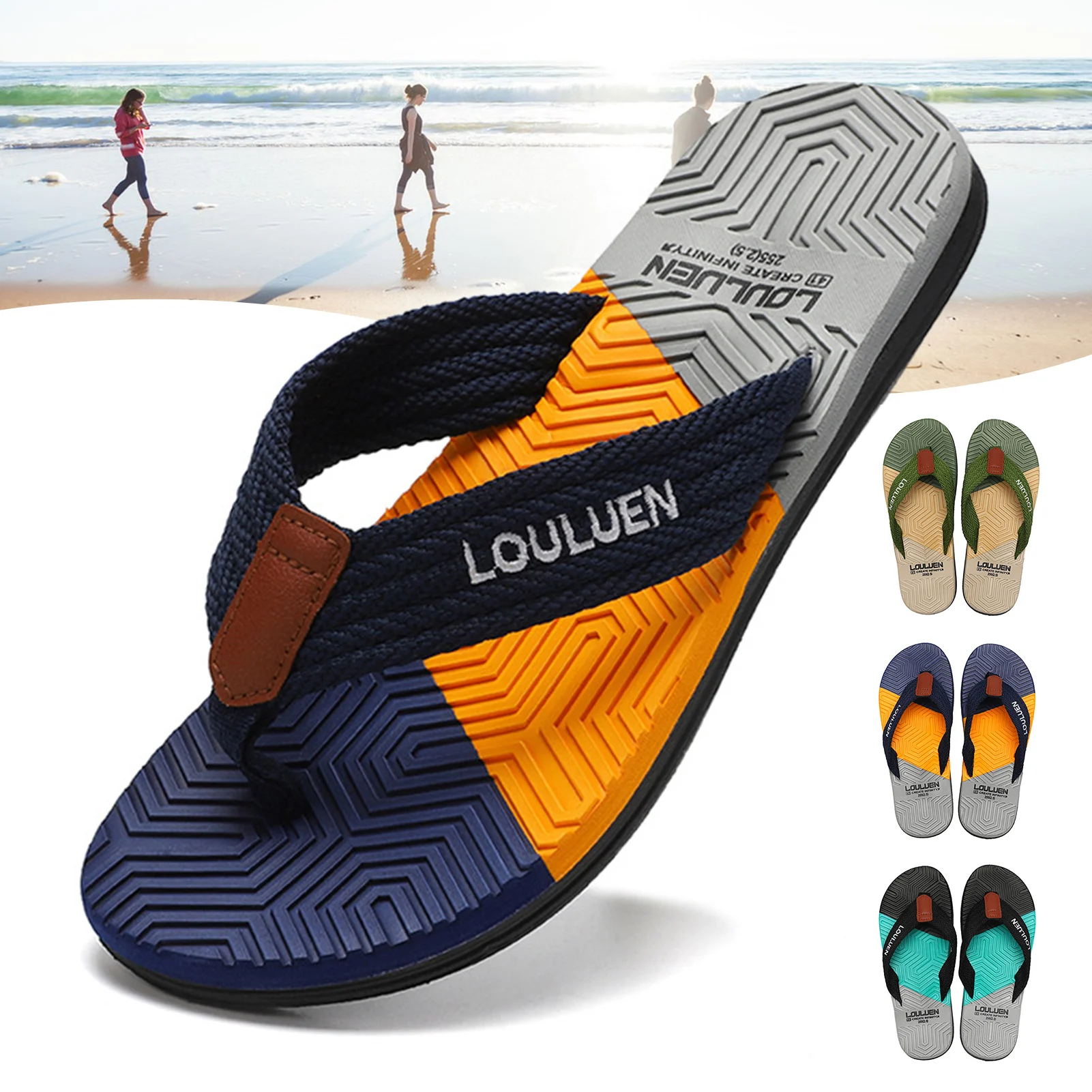 Casual-Beach-Flip-Flops-For-Men-Lightweight-Non-Slip-Beach-Shoes ...