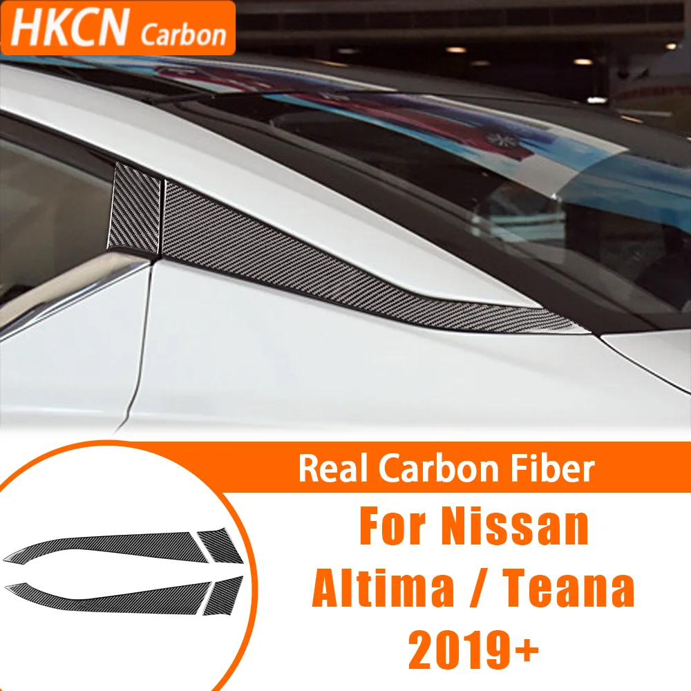 Carbon Fiber Rear Window Trangle Decals Car Accessories Interior Cover ...