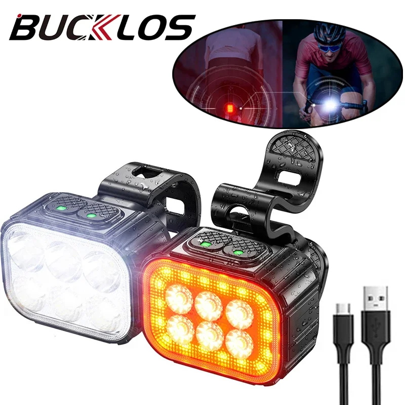 BUCKLOS-USB-Rechargeable-Bike-LED-Lights-Type-C-Charging-Outdoor ...