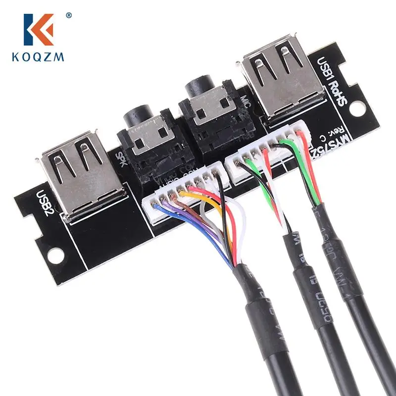 1-Audio-Cable-PC-Computer-Case-PCB-Front-Panel-USB-2-0-Audio-Port-Mic ...