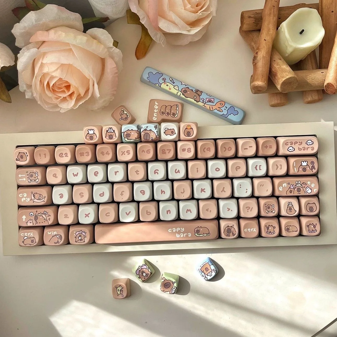 140-Keys-SOA-Capibala-Cute-Keycaps-for-KeyCap-Square-Thermal ...