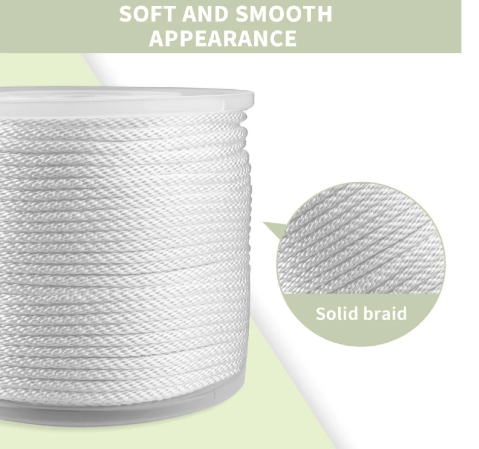 3/16 475FT Industrial GradeWhite Nylon Solid Braid Rope |High UV ...