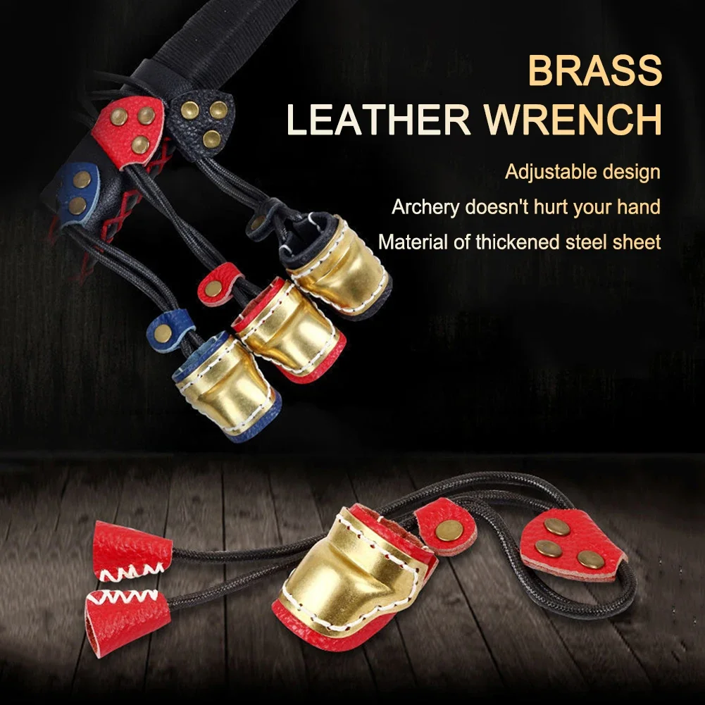 Brass-Leather-Archer-Thumb-Finger-Tip-Protector-Archery-Pull-Arrow ...