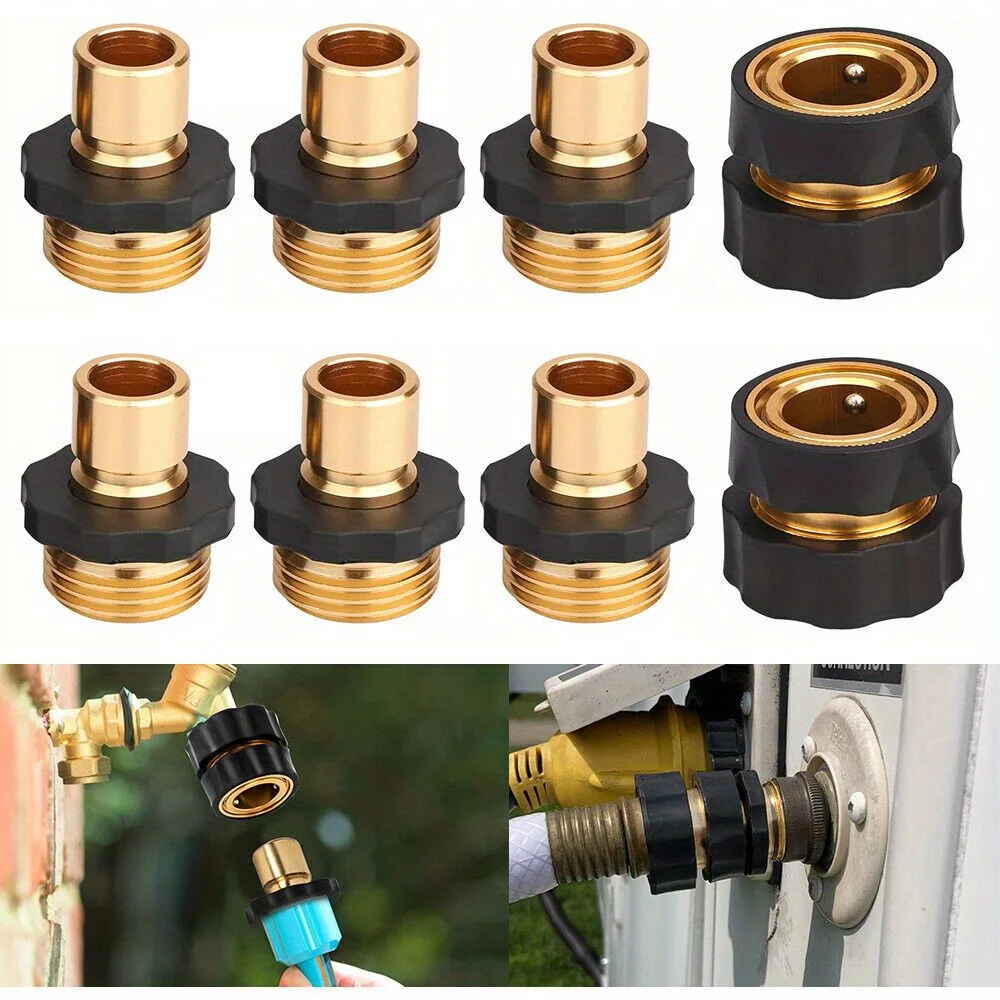 3/4" Garden Hose Quick Connect Set: Female & Male Fittings for Easy ...