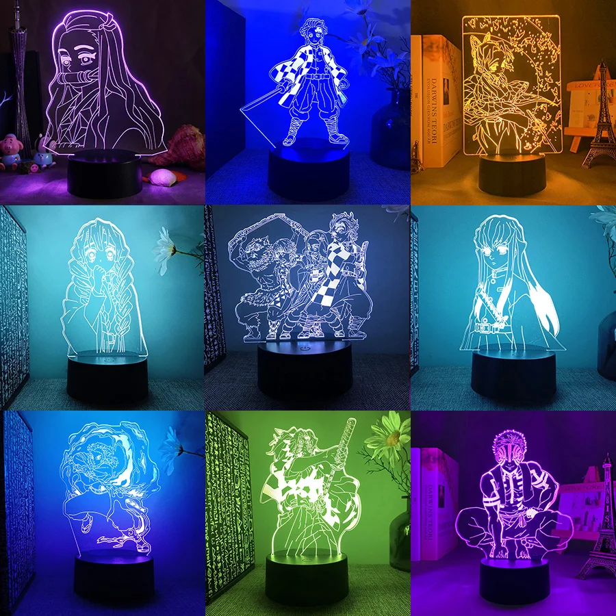 Demon-Slayer-Anime-Figure-Nezuko-Rengoku-Zenitsu-Tanjiro-3d-Led-Lamp ...