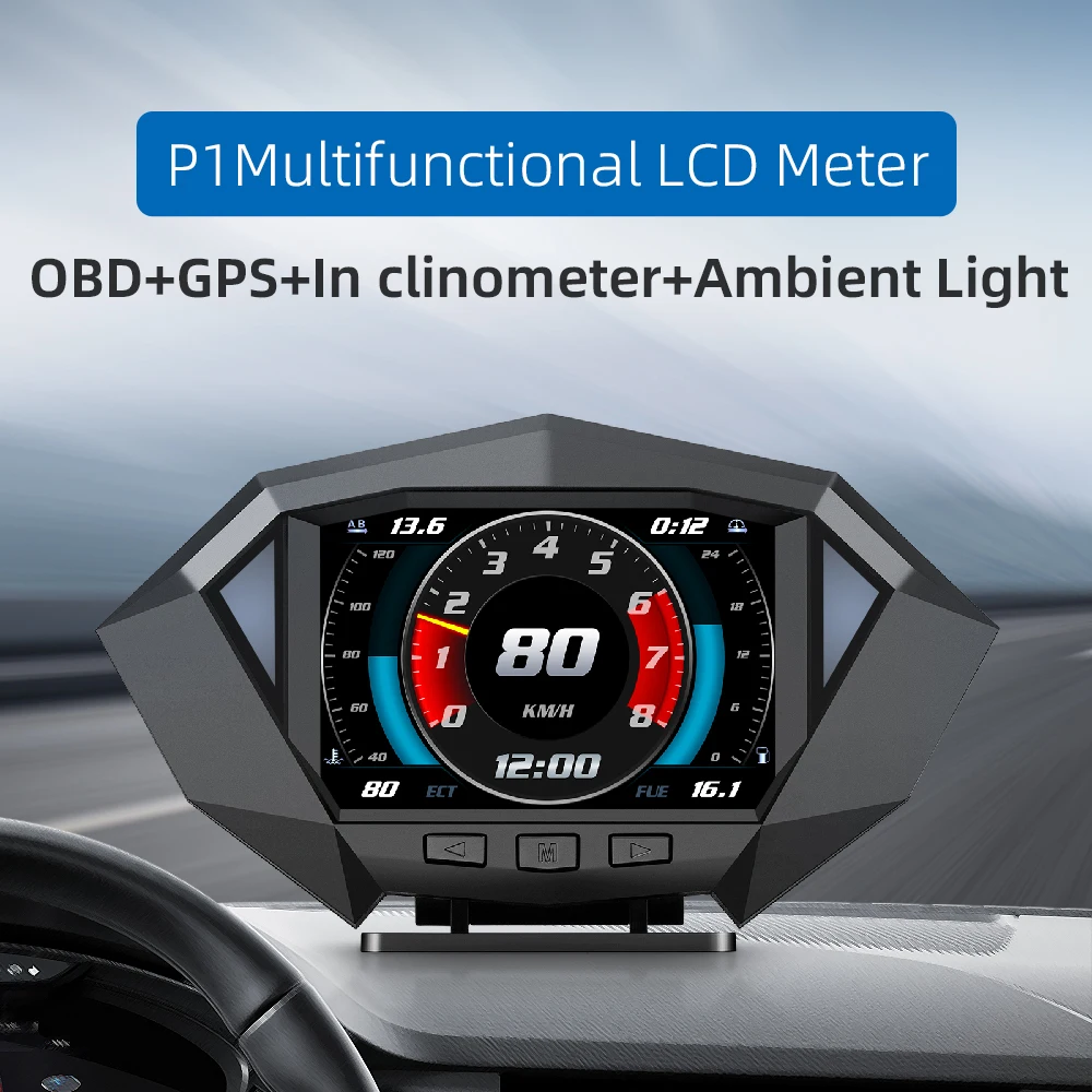 Car OBD2 GPS HUD Head Up Smart Digital Speedometer Display Meter Gauge ...