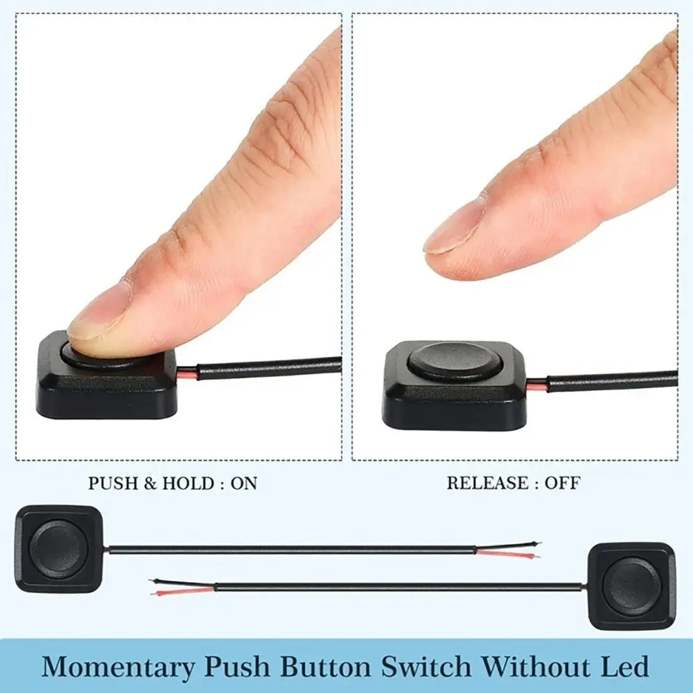 Momentary-Push-Button-On-Off-Switch-Black-Plastic-12V-24V-Surface-Mount ...